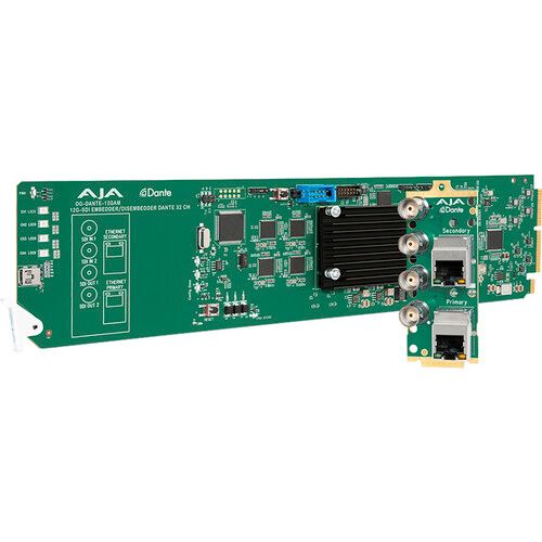 AJA openGear 12G-SDI/Dante 64-Channel Embedder/Disembedder Card